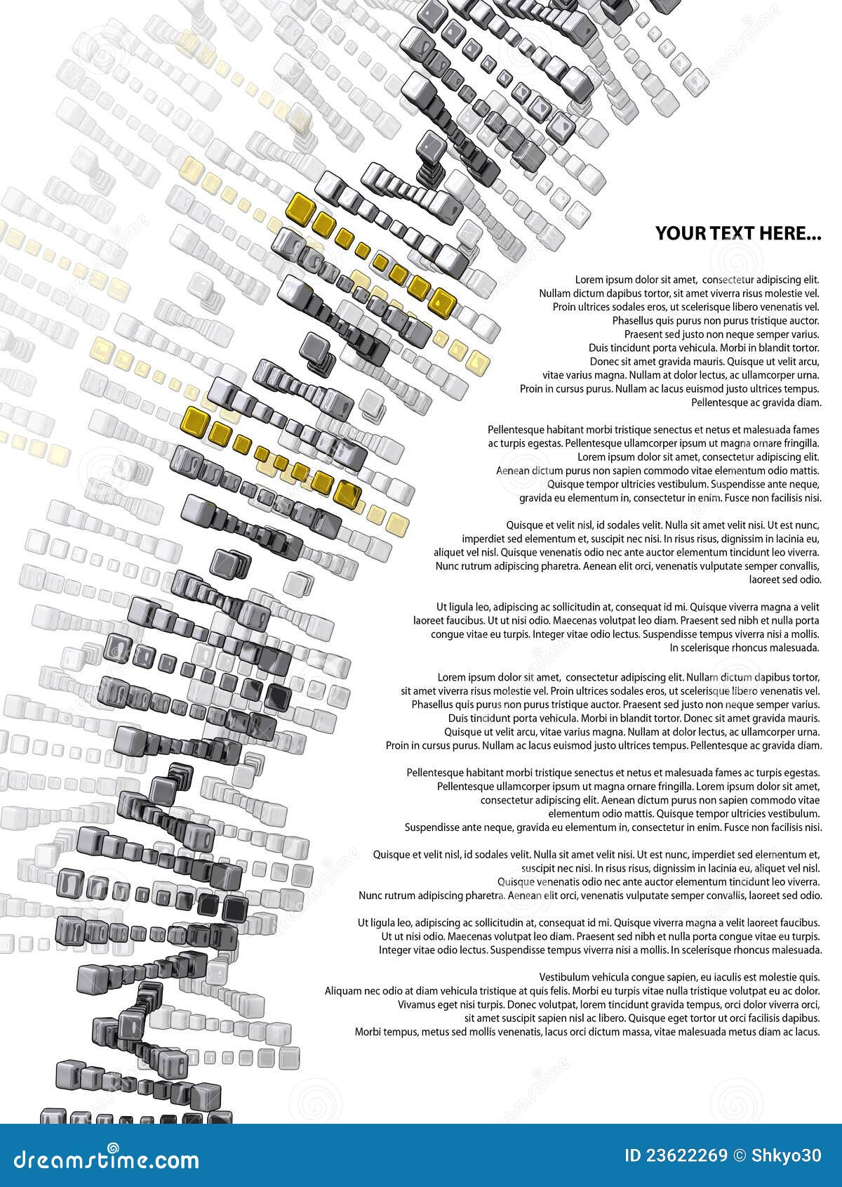 DNA Cubes Gold and Silver with Sample Text Stock Illustration ...