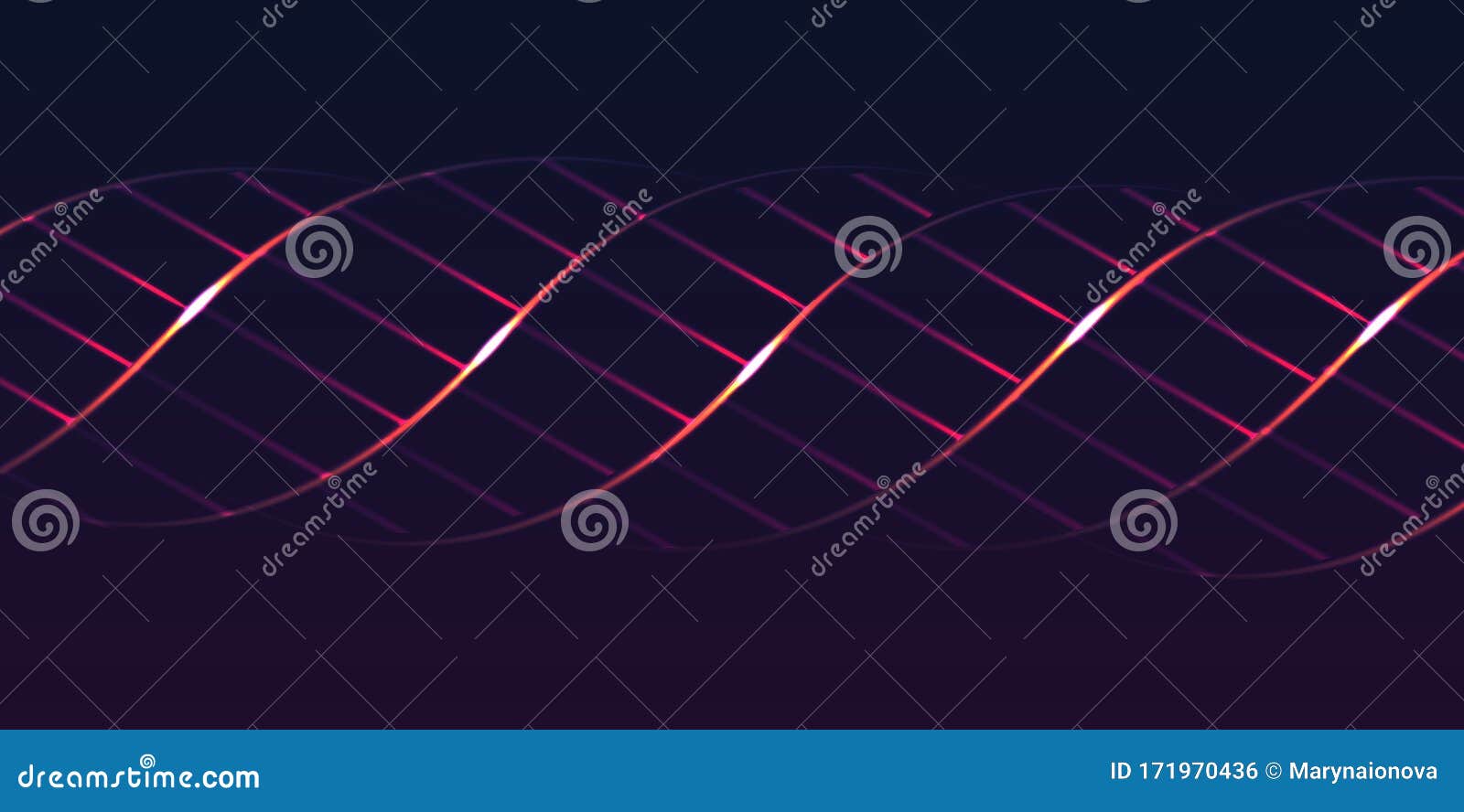 DNA Curve Glowing Forming Texture on Dark Background Stock Vector ...
