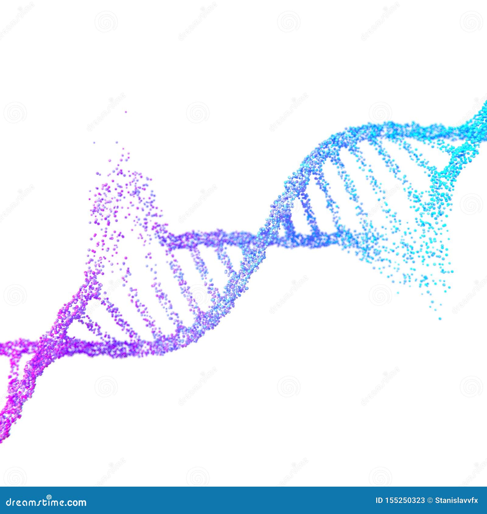DNA Damaged 3d Render Isolated Stock Illustration - Illustration of ...