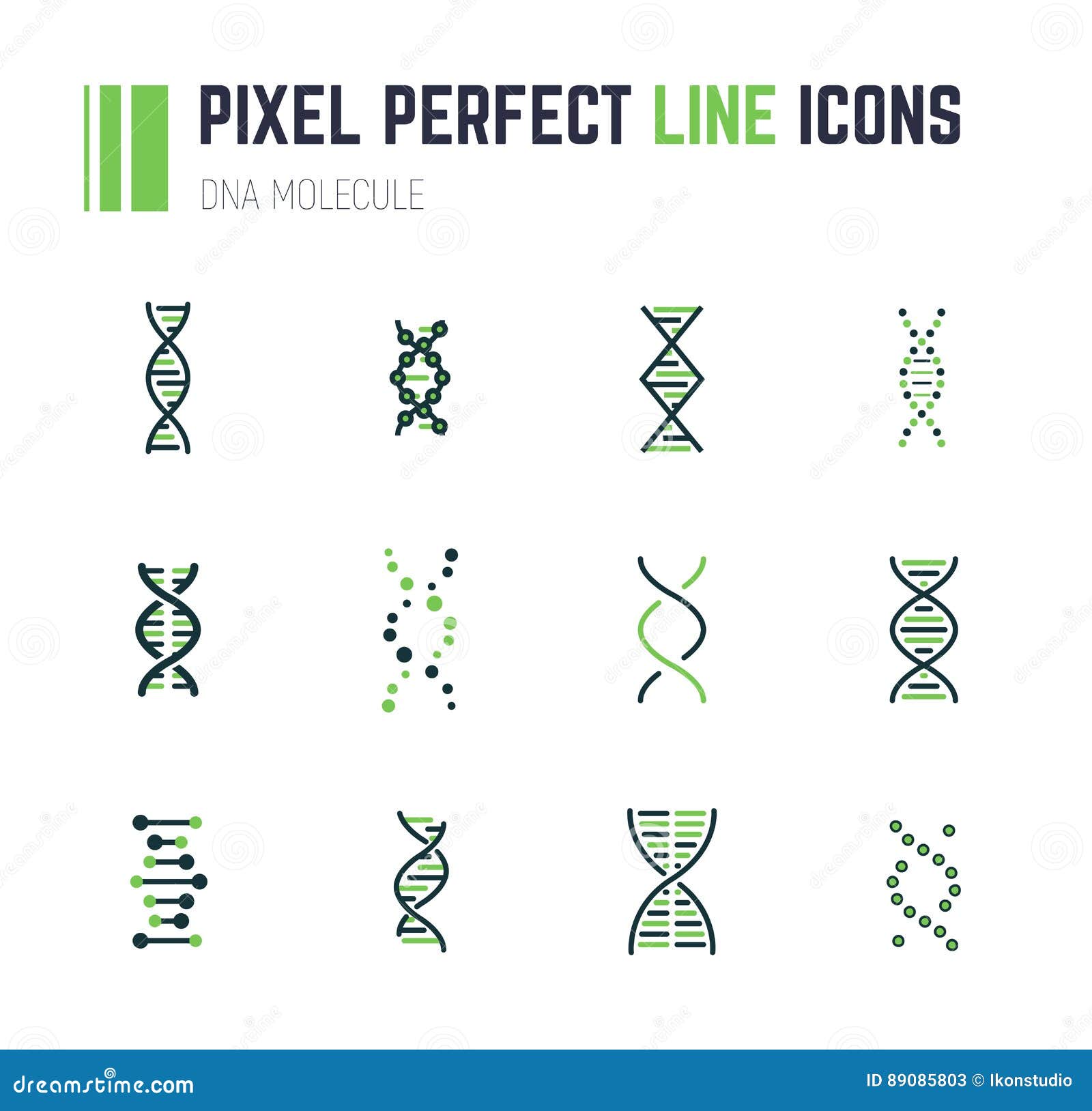 DNA-de Reeks Van Het Moleculepictogram Vector Illustratie ...