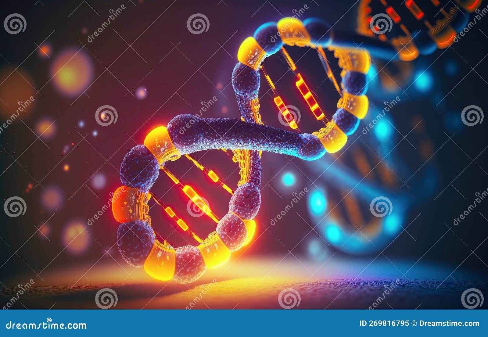 DNA - Deoxyribonucleic Acid Model Created with Generative AI Technology ...