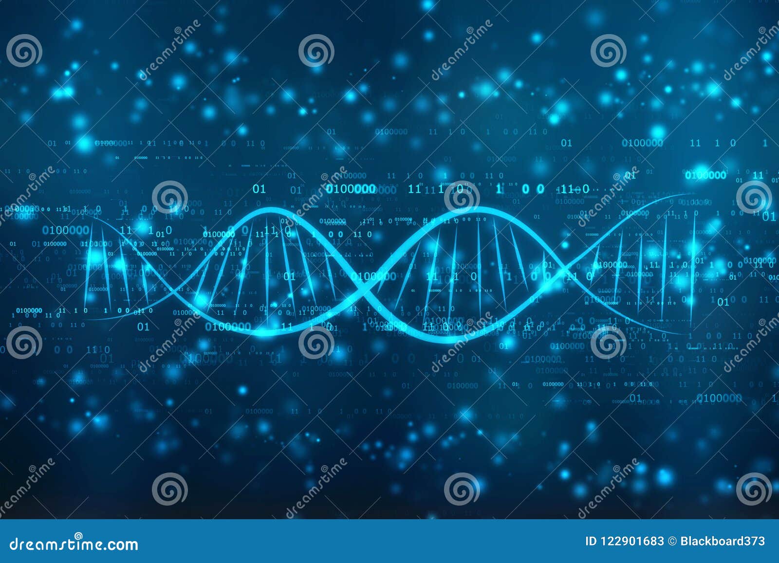 DNA Digital Illustration in Medical Abstract Background Stock Image ...