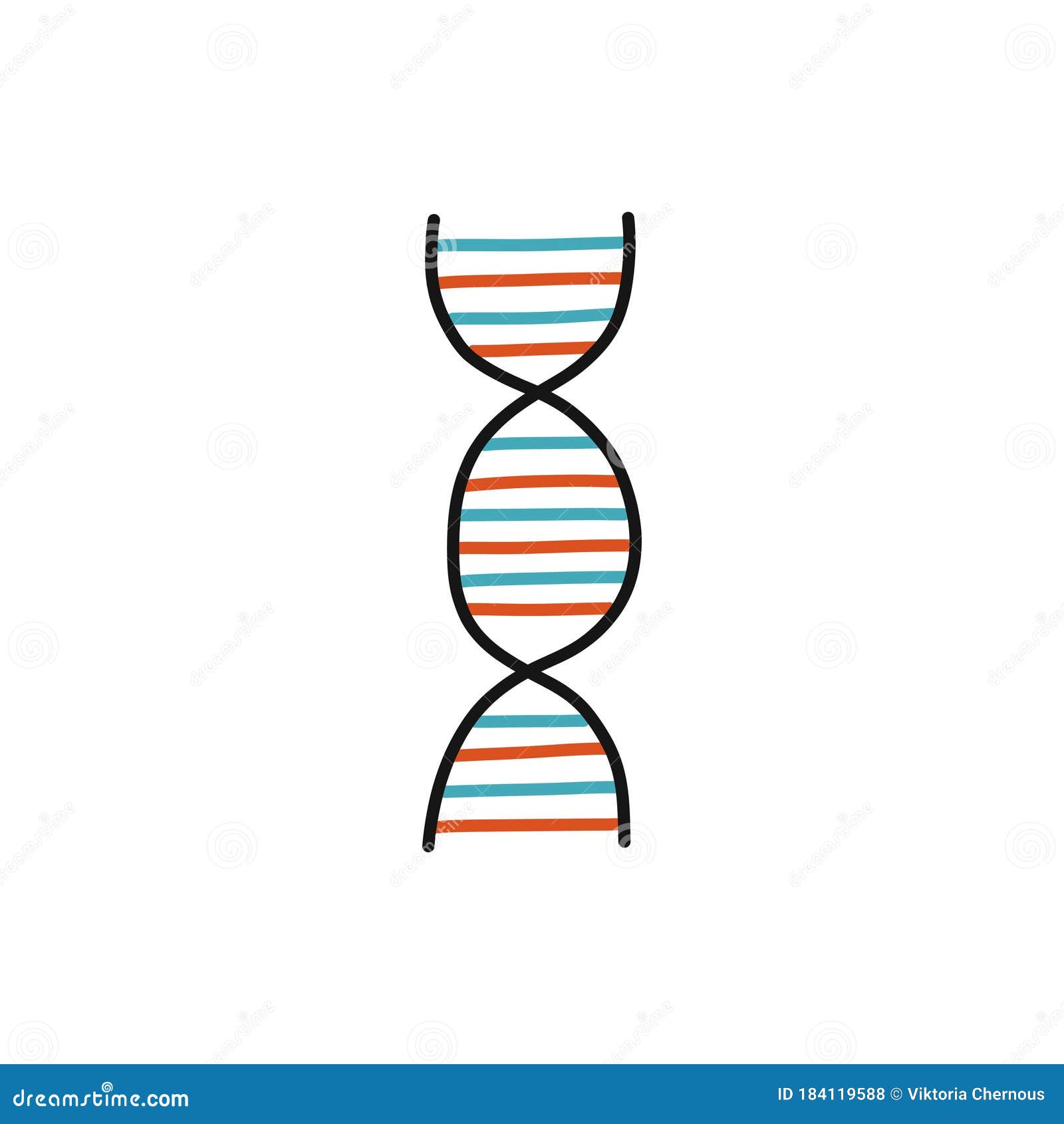Dna Doodle Icon, Vector Illustration Stock Illustration - Illustration ...