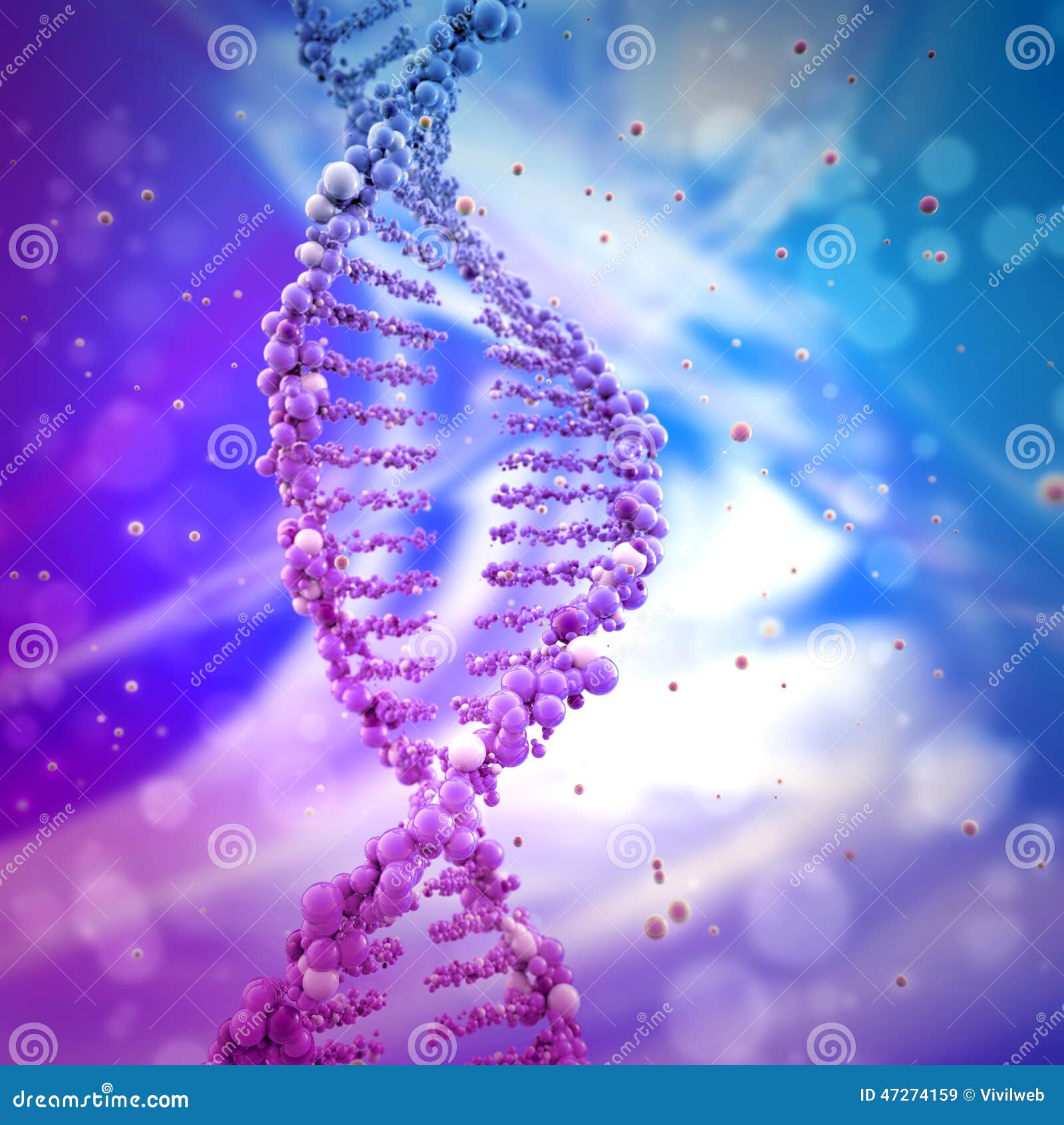 DNA Double Helix Simple Stylized Seamless Pattern On White, Vector ...