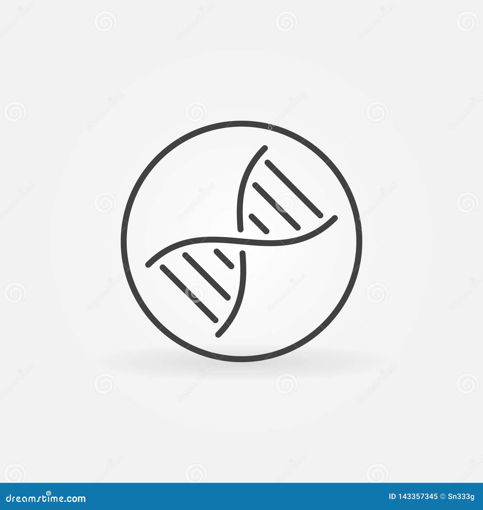 DNA Double Helix in Circle Vector Concept Outline Icon Stock Vector ...