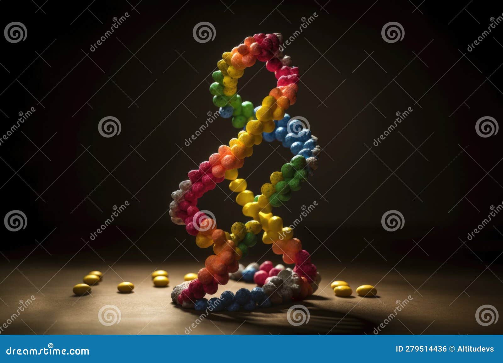 Dna Double Helix, with Complementary Base Pairs and Sugar Molecule ...