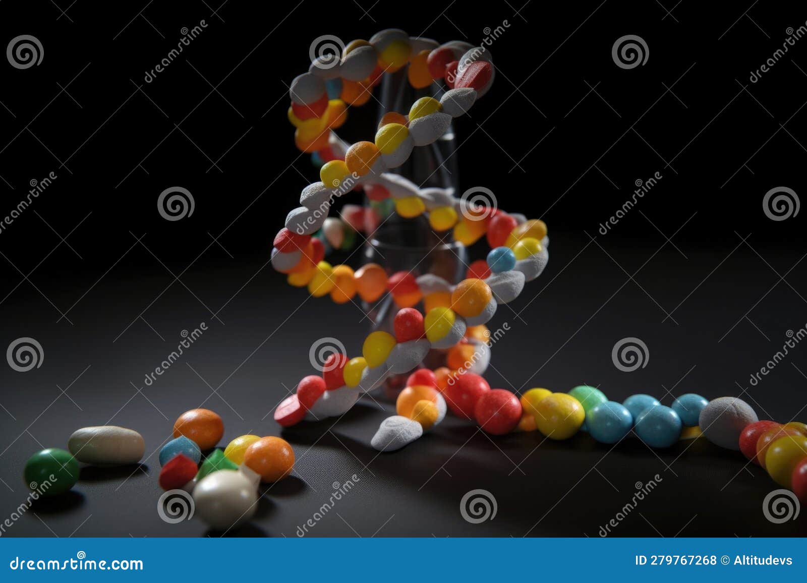 Dna Double Helix, with Complementary Base Pairs and Sugar Molecule ...
