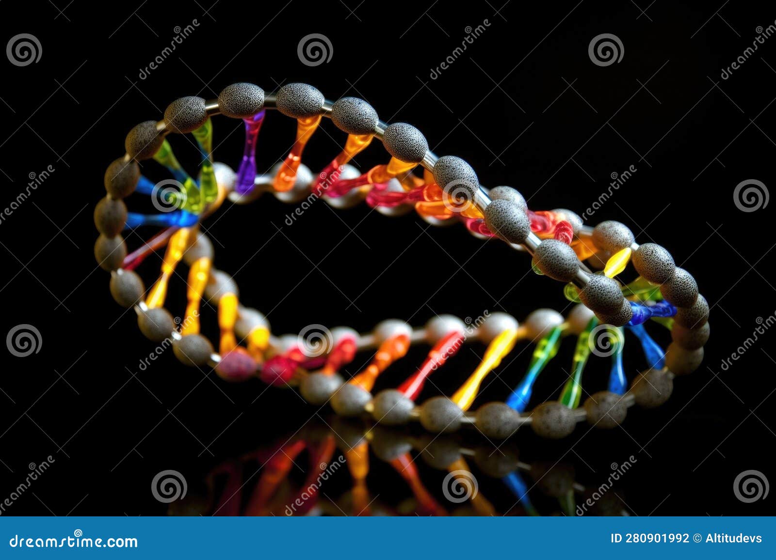 Dna Double Helix, with Complementary Bases Locking Together Stock ...