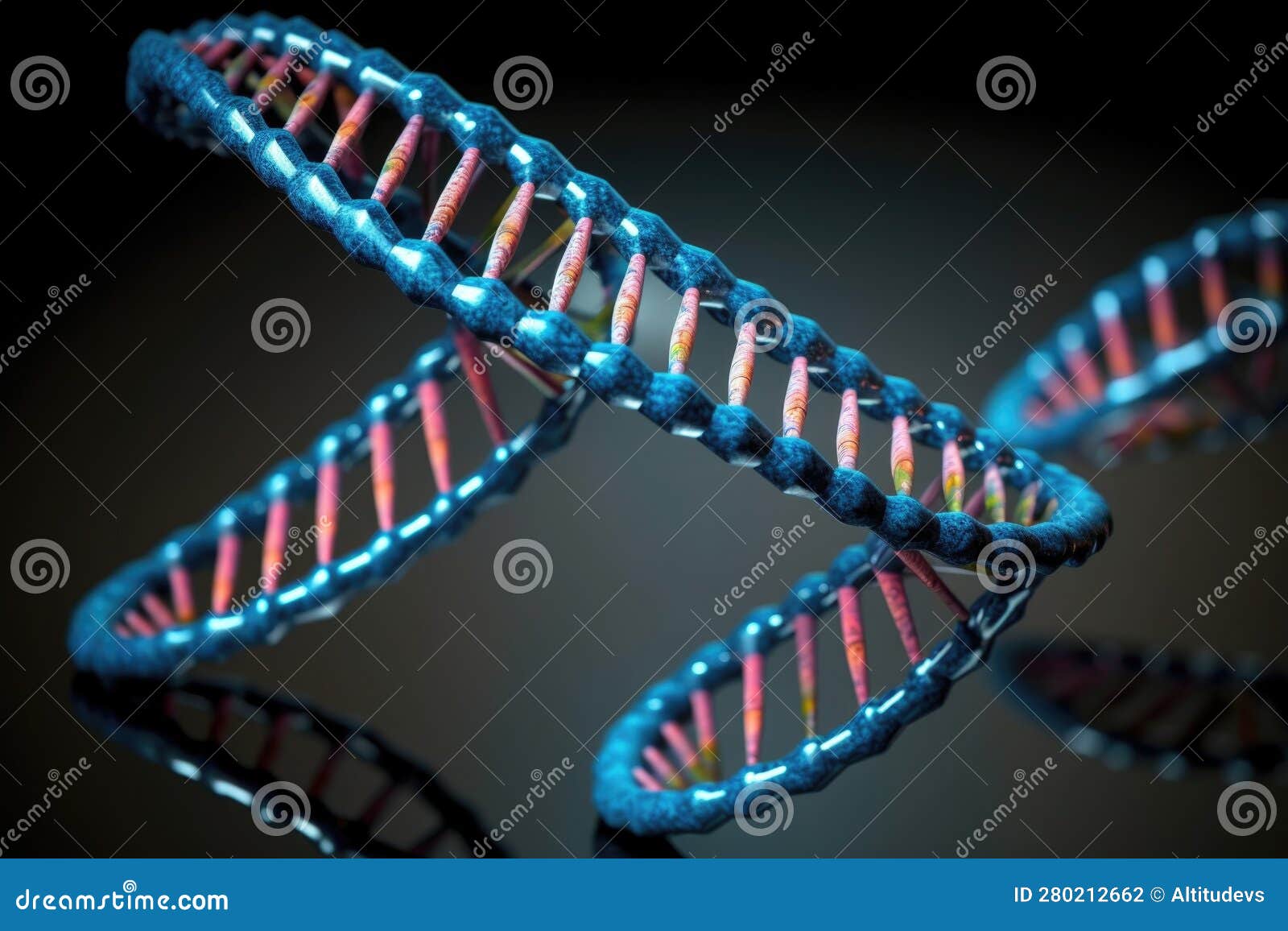 Dna Double Helix, with Complementary Bases Locking Together Stock Photo ...