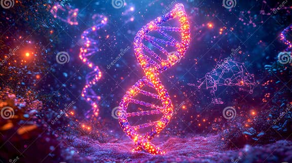 DNA Double Helix, Genetic Studies of Molecular Structures Stock Image ...