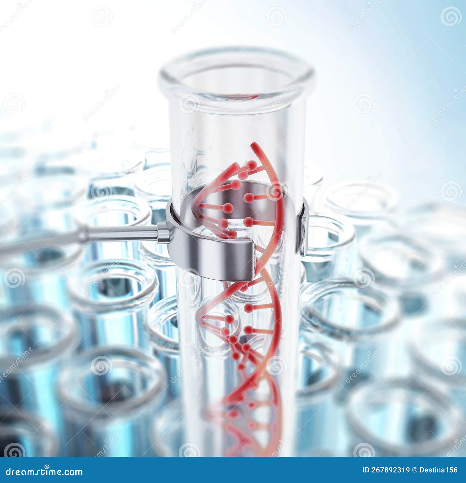 DNA Double Helix Inside Test Tube. 3D Illustration Stock Illustration ...