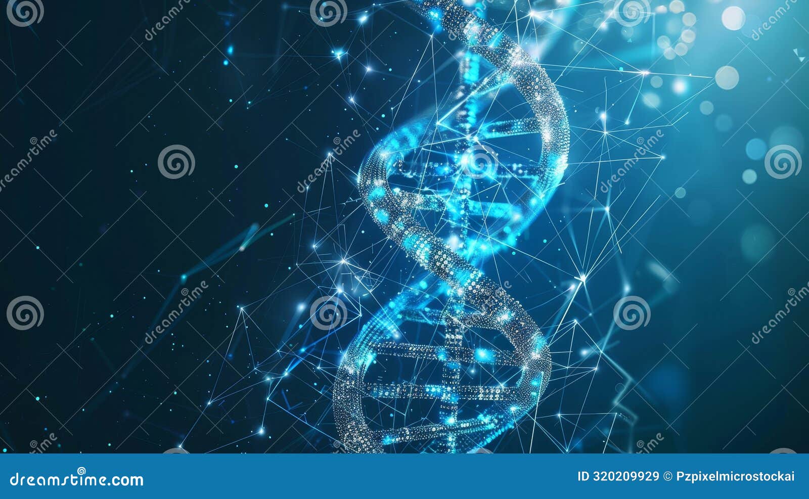 A DNA Double Helix Intertwining with Binary Code, Representing the ...