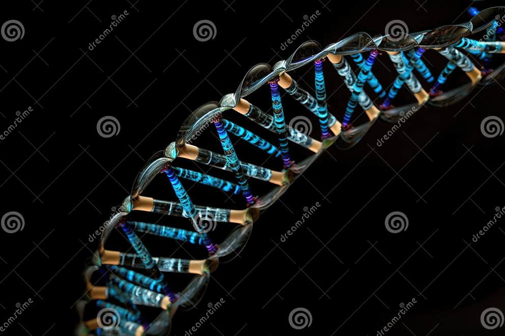 Dna Double Helix, with Its Complementary Base Pairs Visible, Forming ...