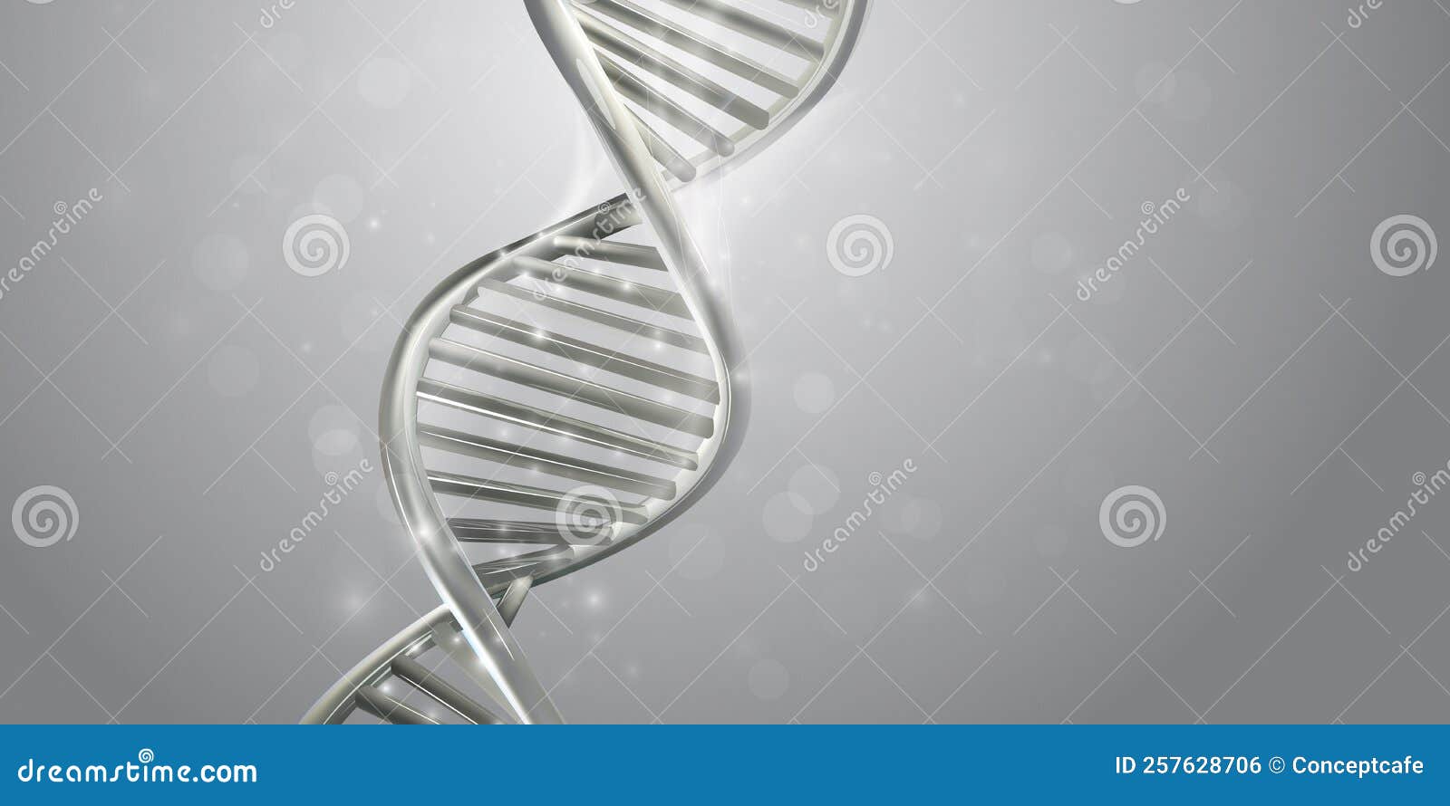 DNA Double Helix in Light Gray Colors. Stock Illustration ...