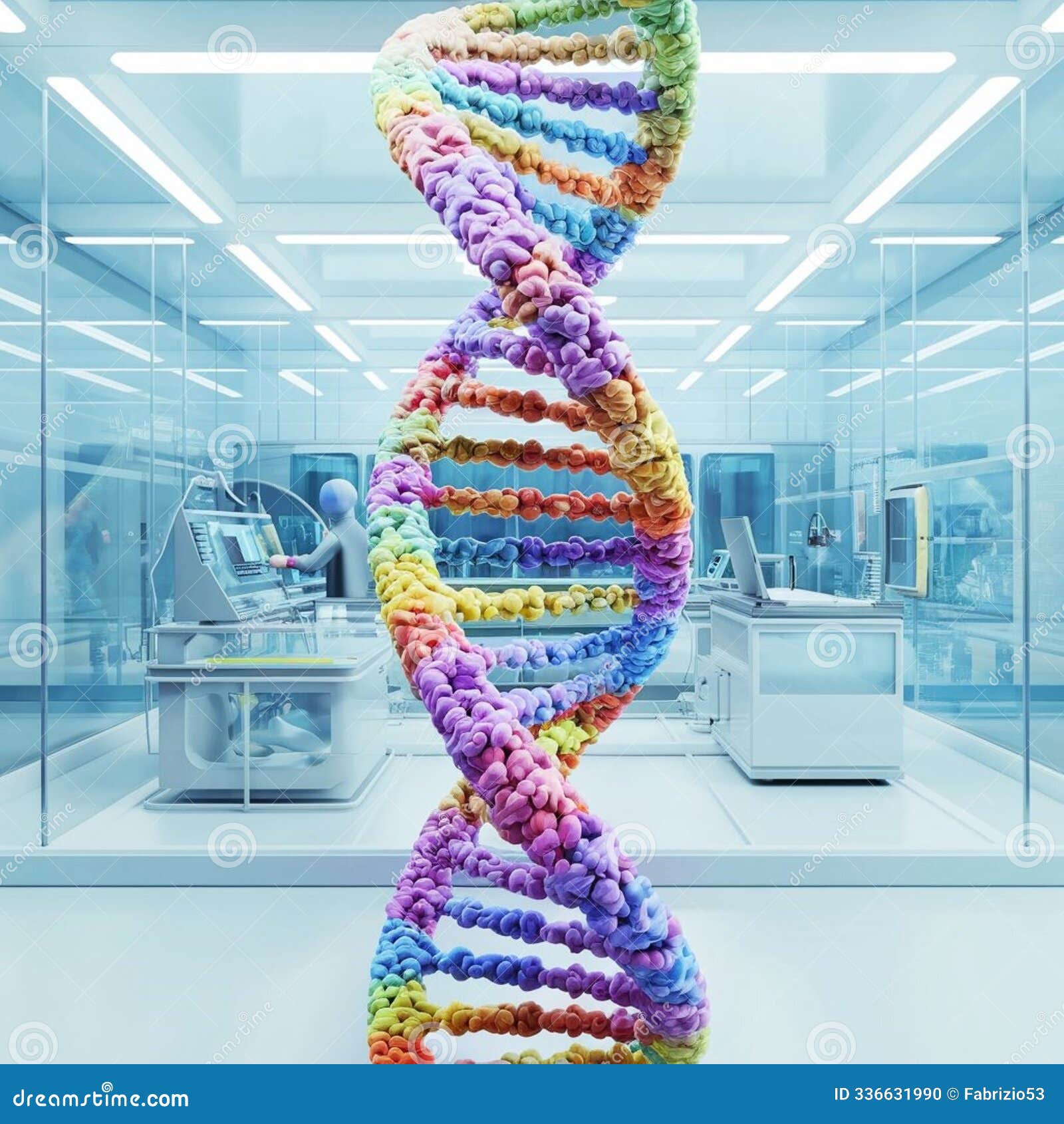 DNA double helix stock photo. Image of blue, colors - 336631990