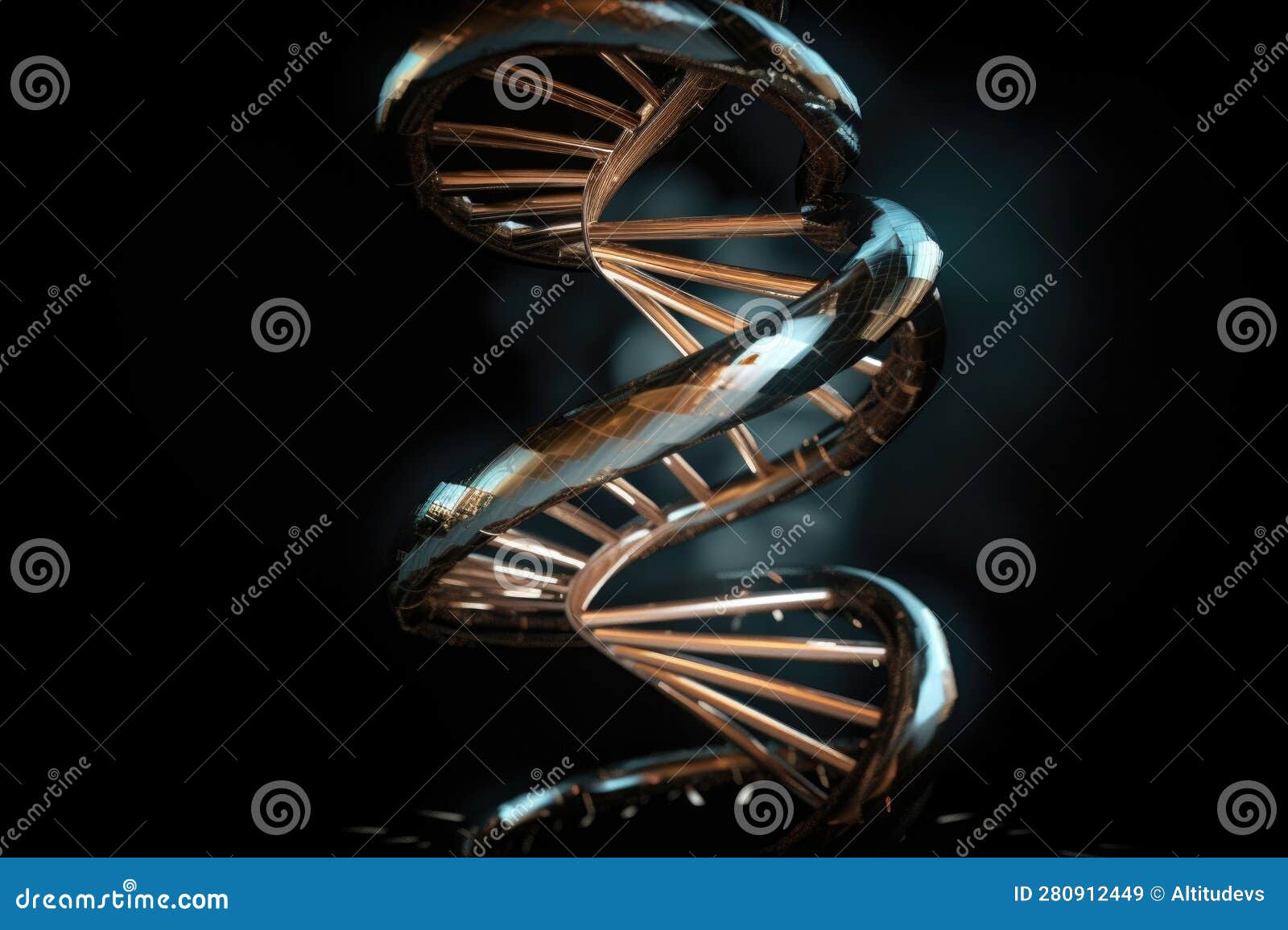 Dna Double Helix, Spiraling Around Each Other in 3-dimensional ...