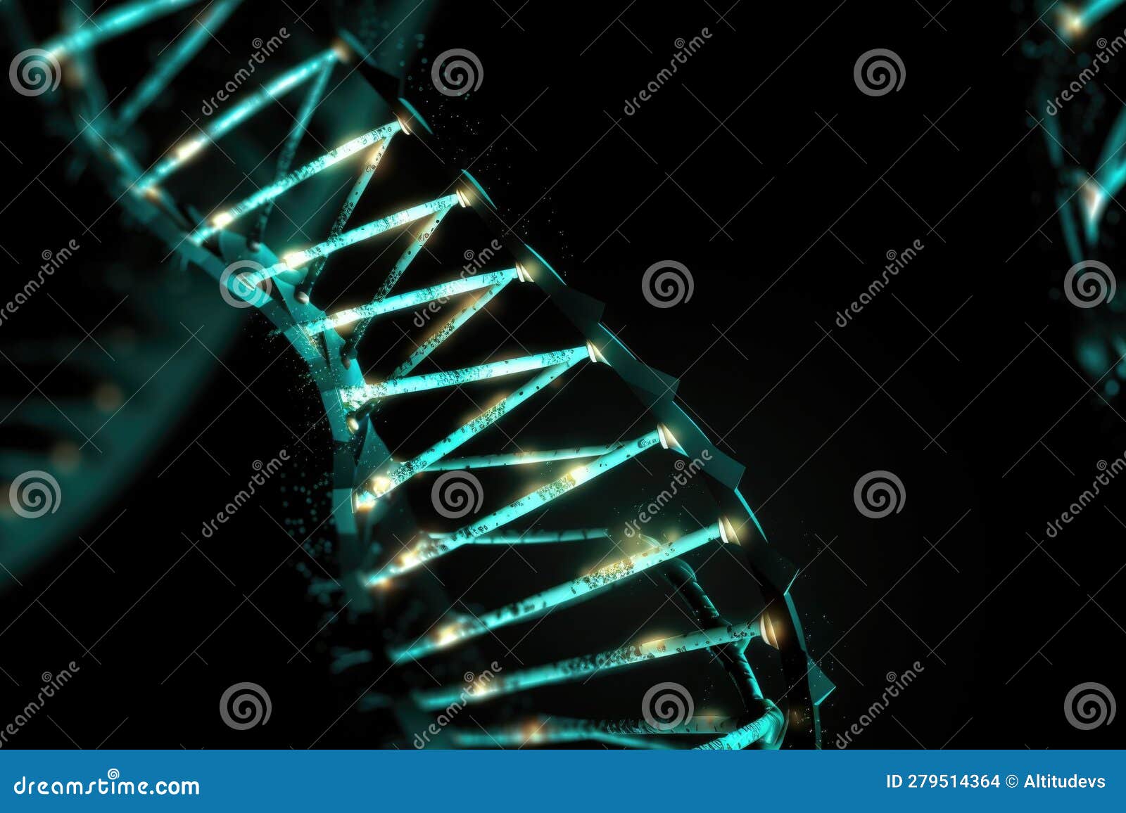 Dna Double-helix Stretching Out Toward Infinity Stock Illustration ...