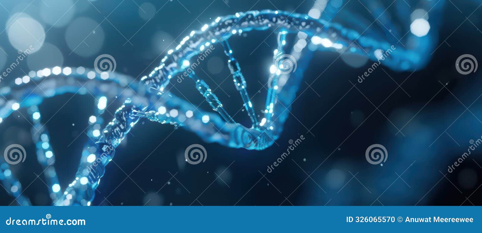 DNA Double Helix Structure, Futuristic Laboratory, Blue and White Tones ...