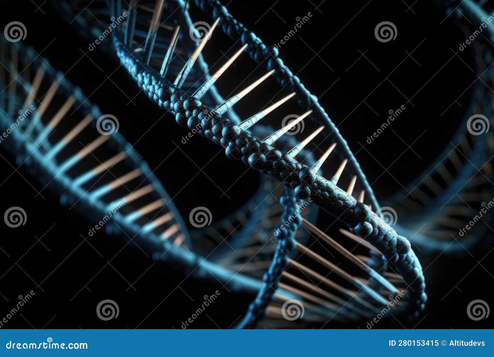 Dna Double Helix, Twisted and Tightly Coiled, with the Bases Facing ...