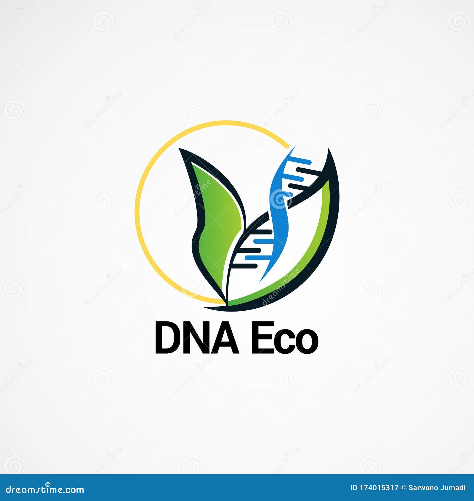 DNA Eco Logo Vector Concept, Icon, Element, and Template for Company ...