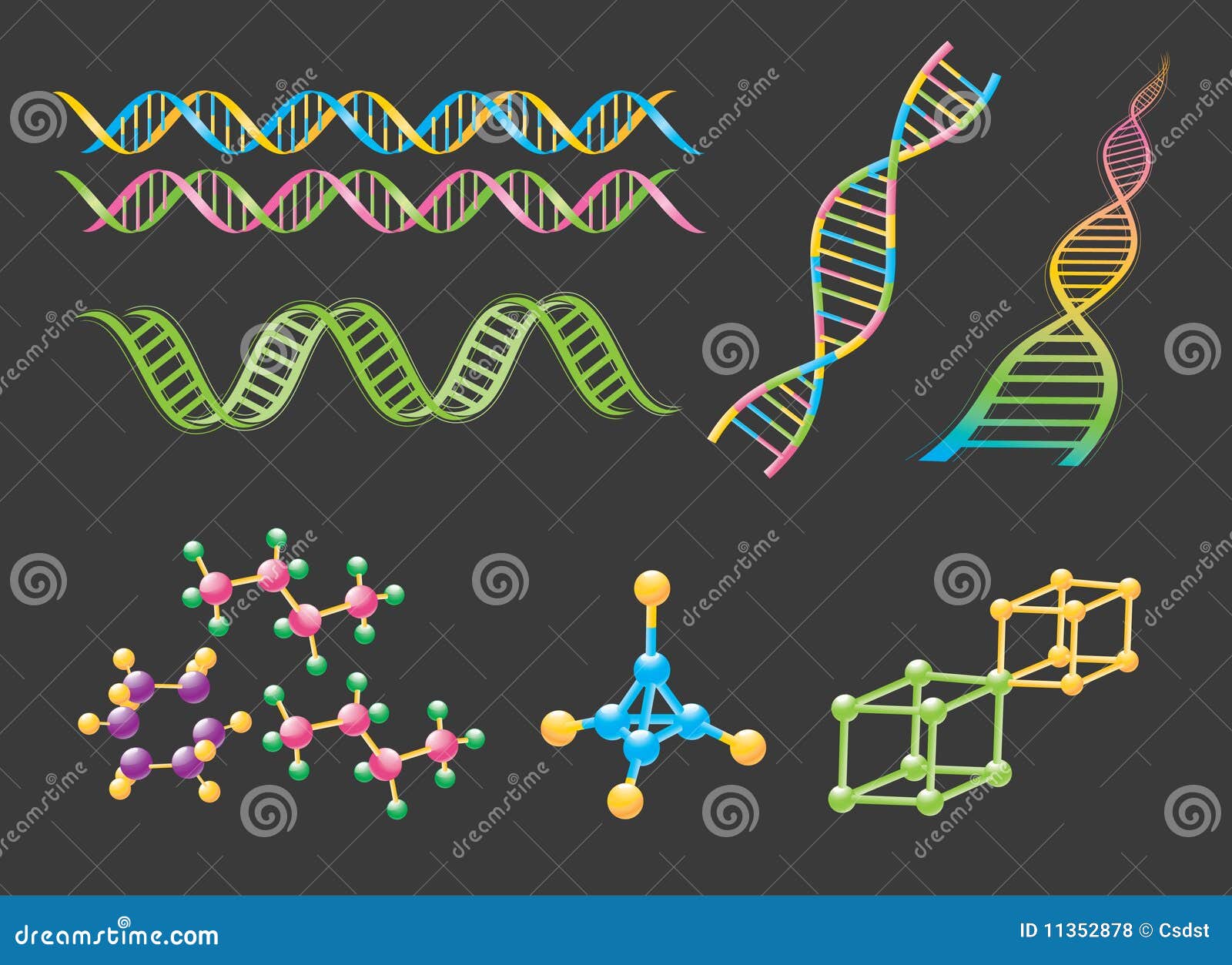 DNA elements stock vector. Illustration of backdrop, pattern - 11352878