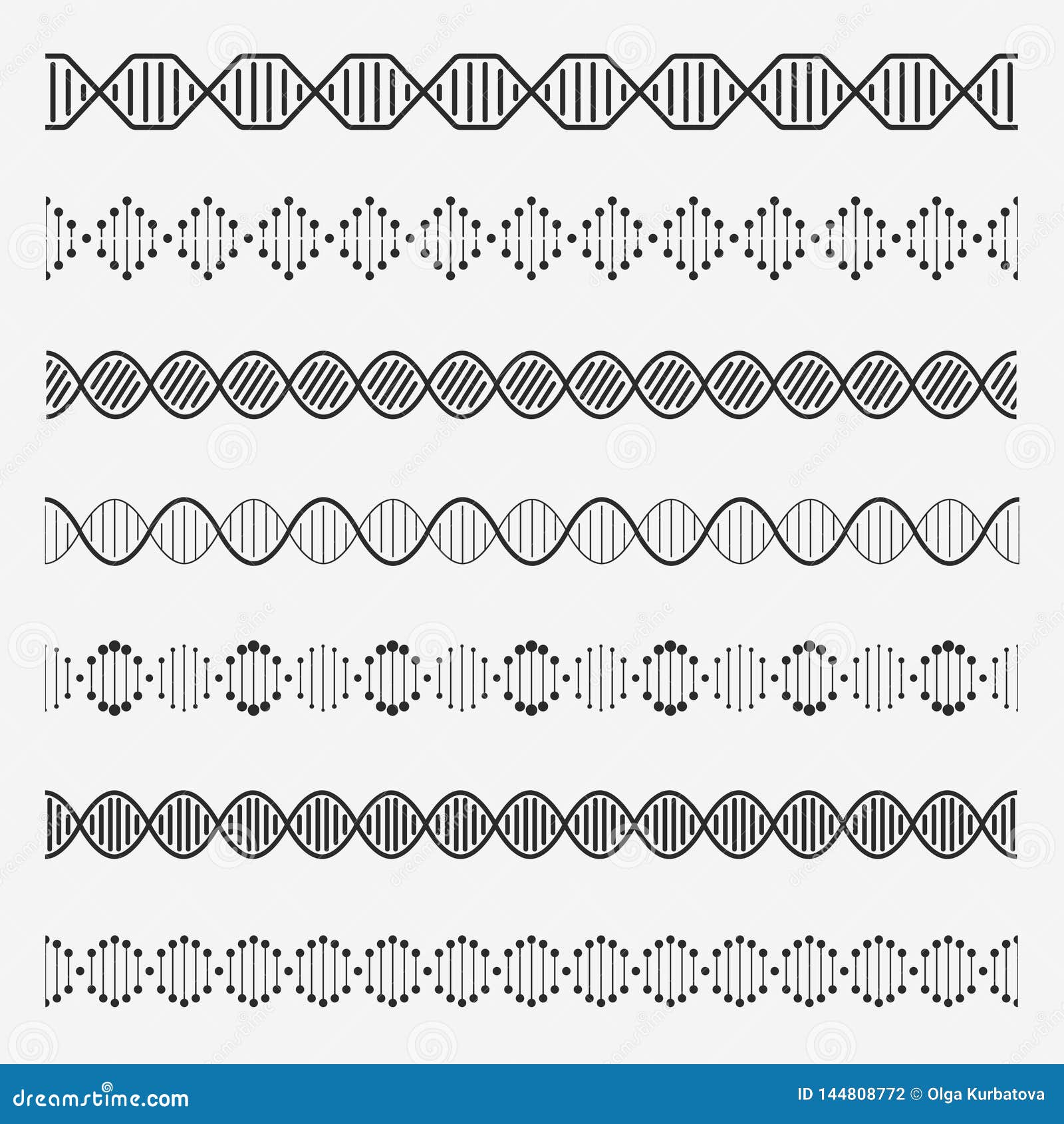 DNA Elements. Helix Double Chromosomes Model Molecule. Seamless Spiral ...