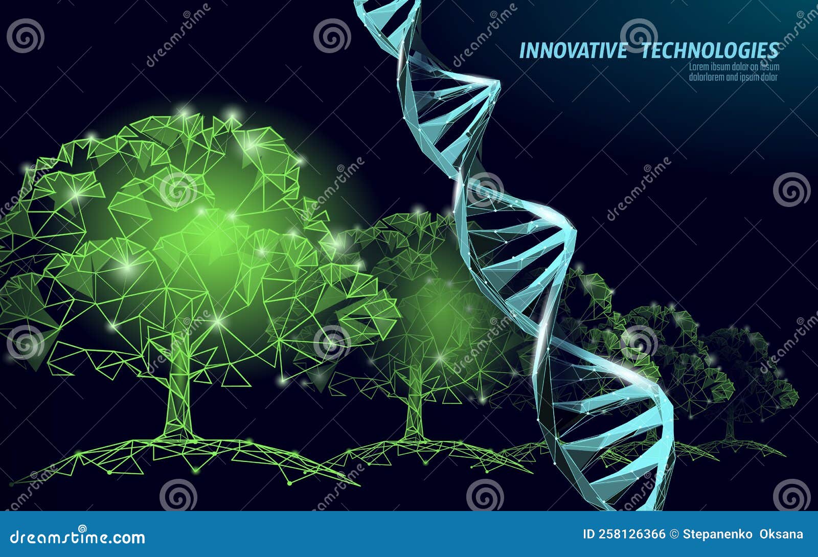 DNA Evolution Abstract Tree. Ecology Nature Gene Innovation Technology ...