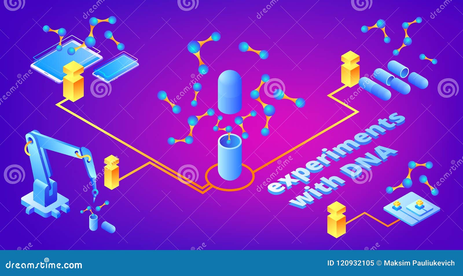 DNA Experiments Technology Vector Illustration Stock Vector ...