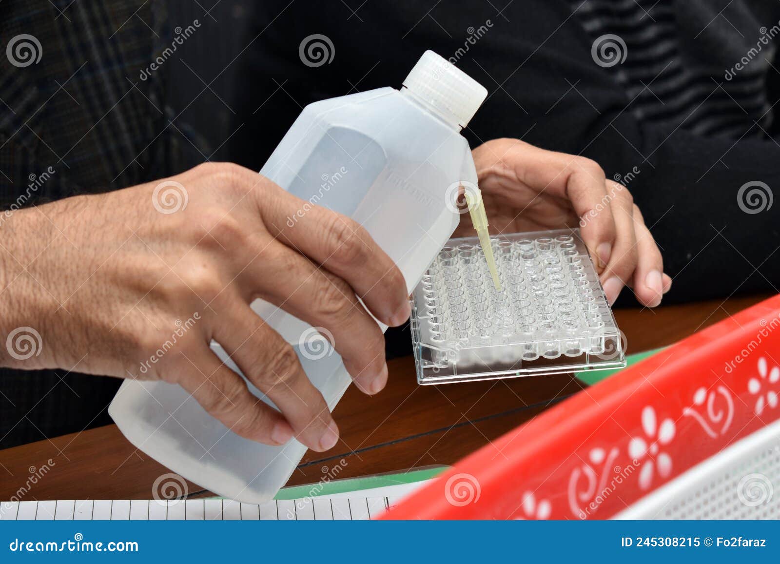 DNA Extraction Procedure in Laboratory. Stock Image - Image of gloves ...