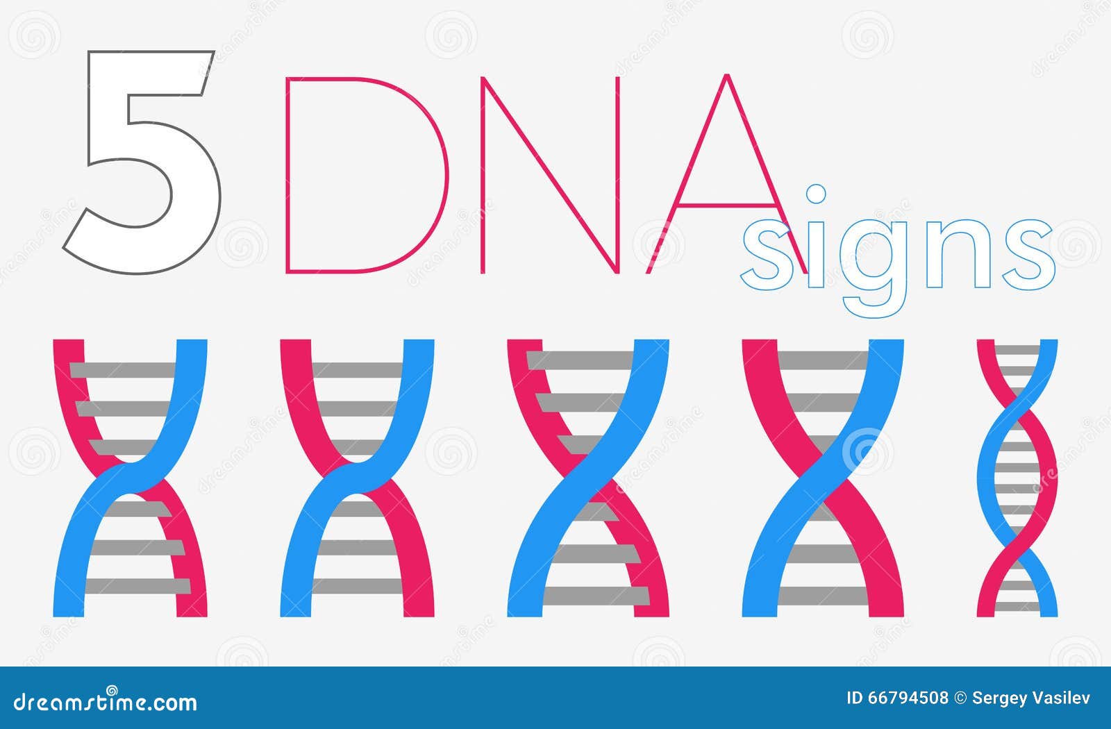 5 DNA flat signs stock vector. Illustration of white - 66794508