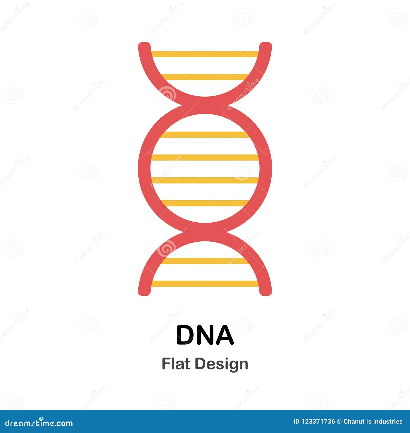 DNA Flat Illustration stock vector. Illustration of structure - 123371736