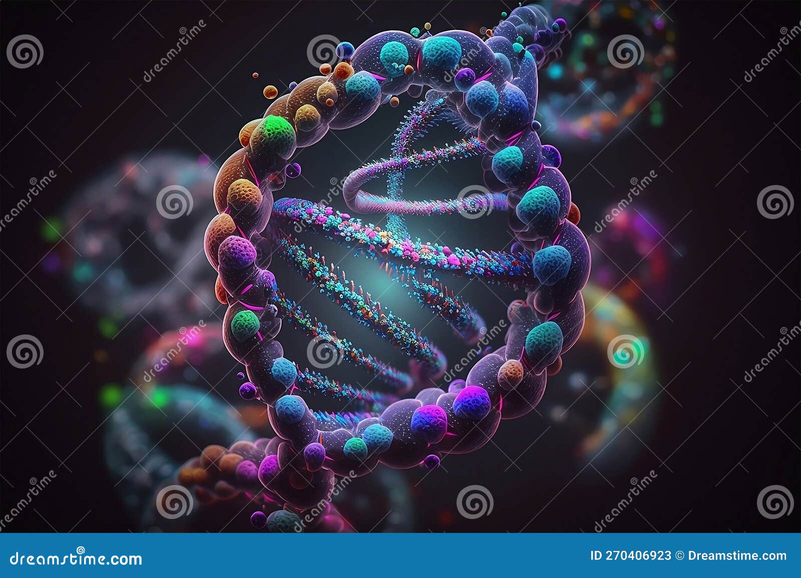 DNA Gene Helix Molecule Structure. Generative AI Stock Image - Image of ...