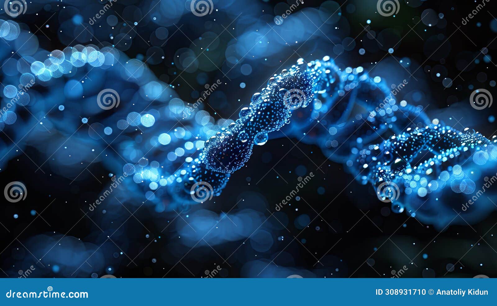 DNA Gene Helix Spiral 3D Loop, Chromosome Molecule Cell. DNA Molecule ...