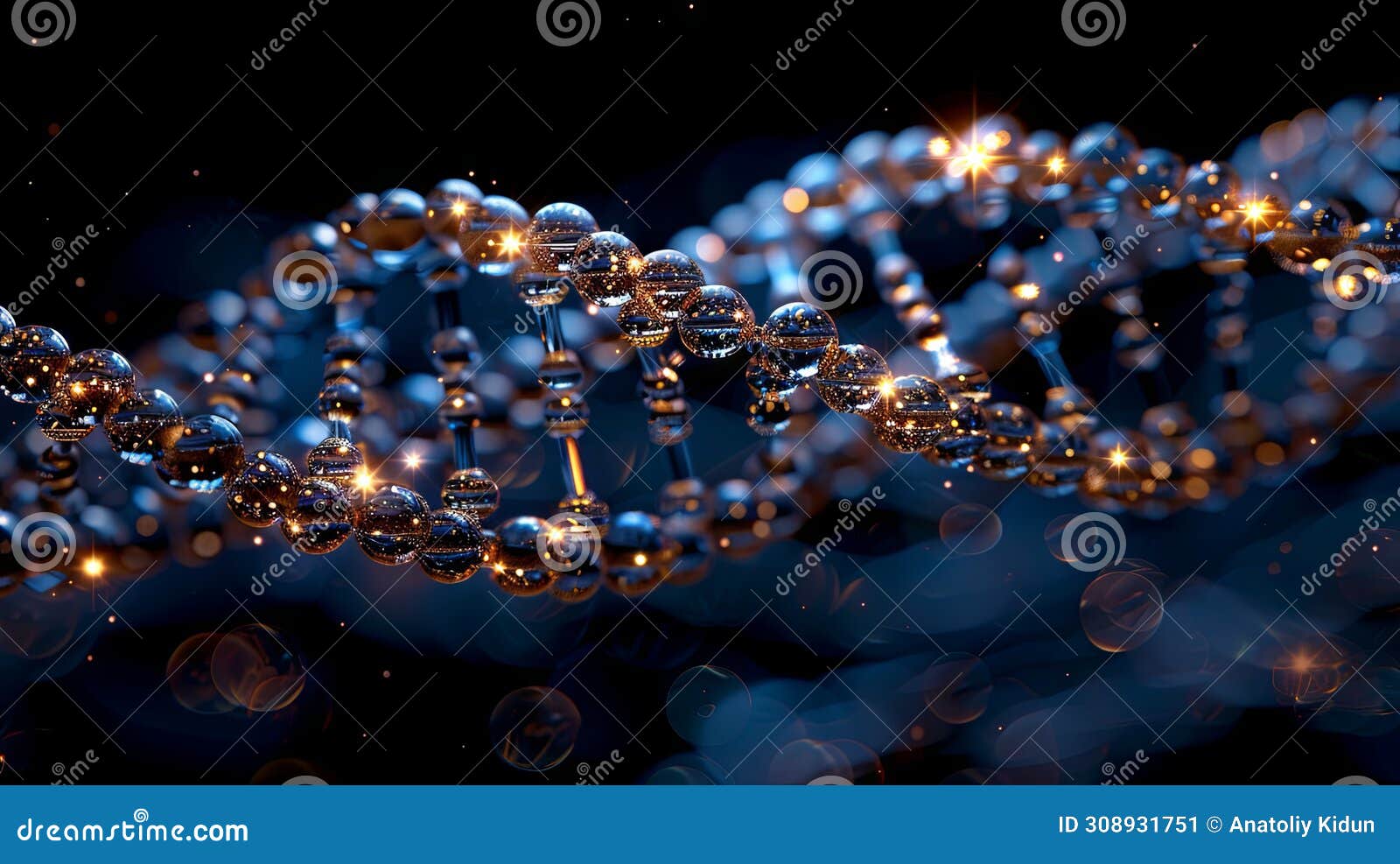 DNA Gene Helix Spiral 3D Loop, Chromosome Molecule Cell. DNA Molecule ...