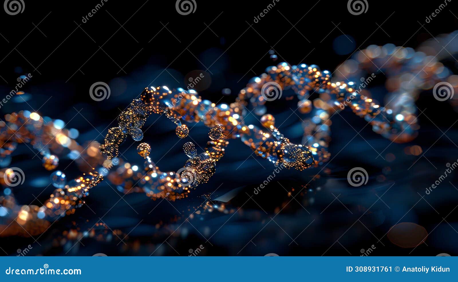 DNA Gene Helix Spiral 3D Loop, Chromosome Molecule Cell. DNA Molecule ...