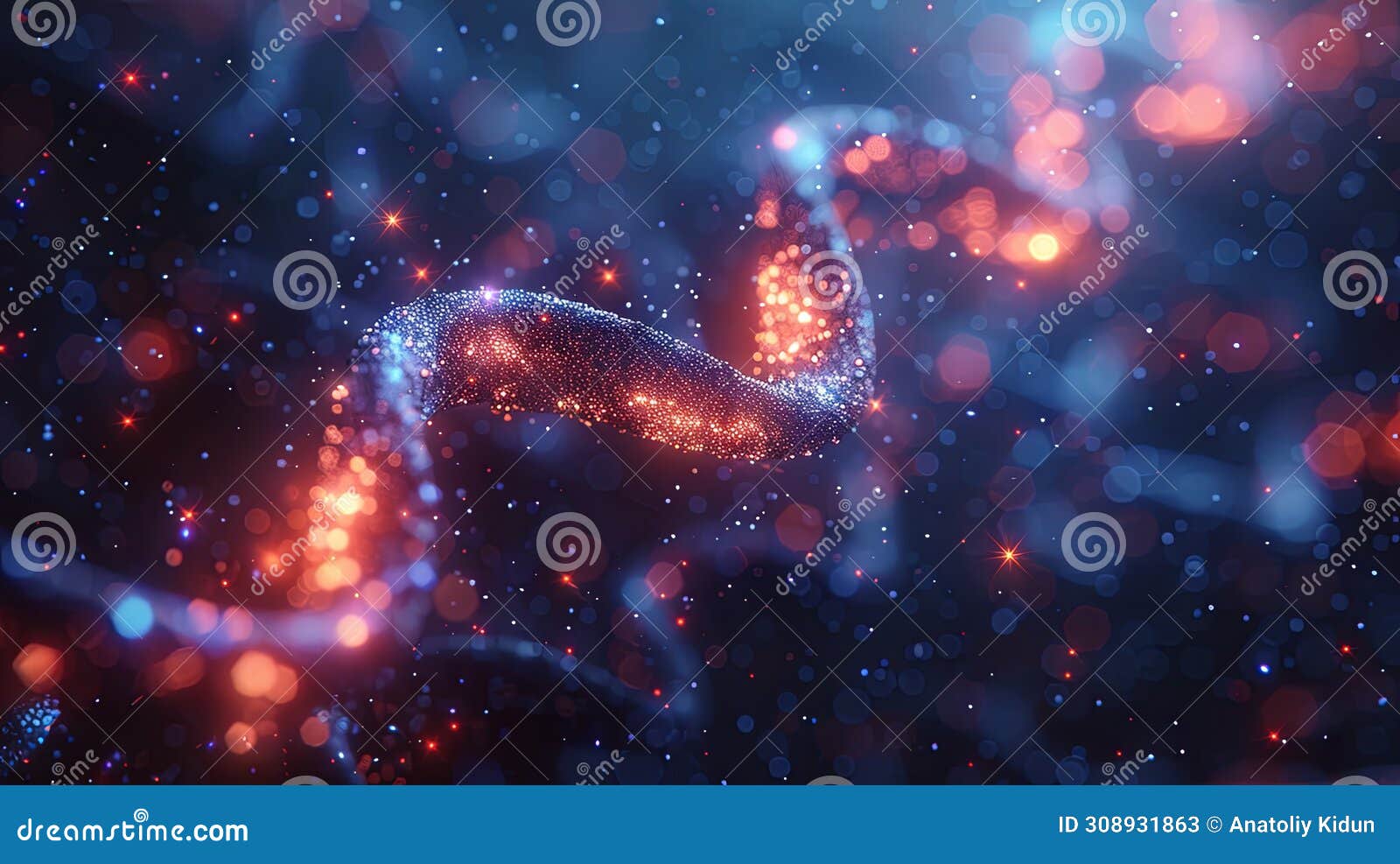 DNA Gene Helix Spiral 3D Loop, Chromosome Molecule Cell. DNA Molecule ...