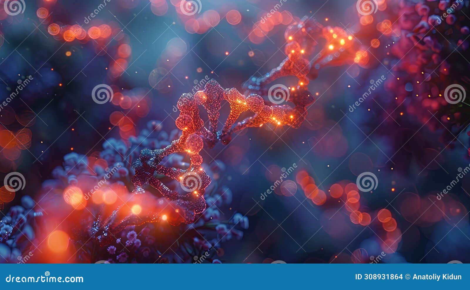 DNA Gene Helix Spiral 3D Loop, Chromosome Molecule Cell. DNA Molecule ...