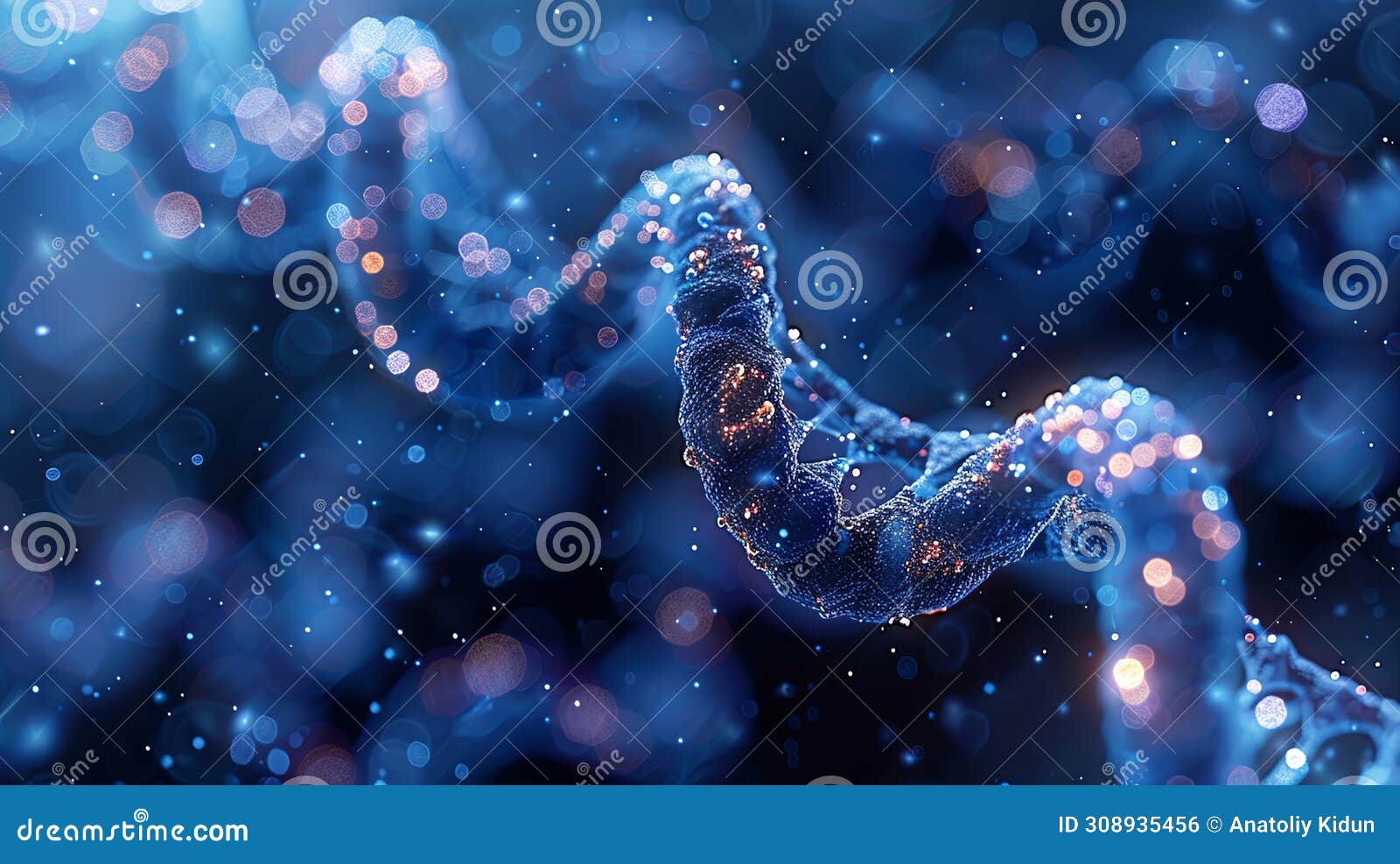 DNA Gene Helix Spiral 3D Loop, Chromosome Molecule Cell. DNA Molecule ...