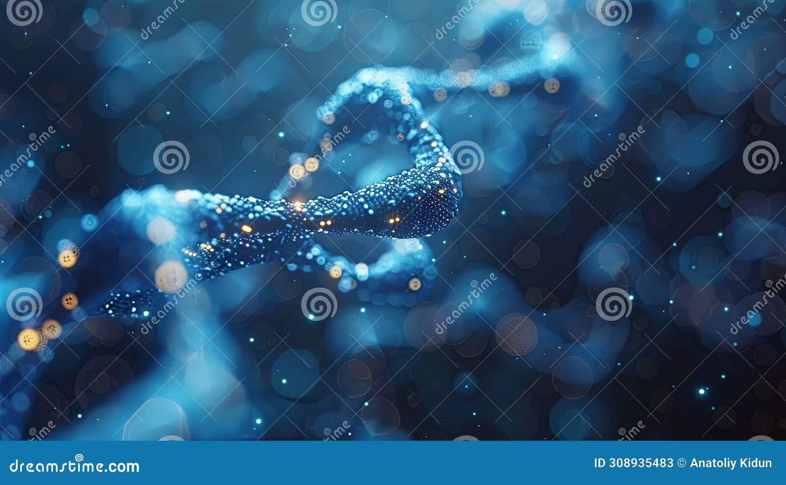 DNA Gene Helix Spiral 3D Loop, Chromosome Molecule Cell. DNA Molecule ...