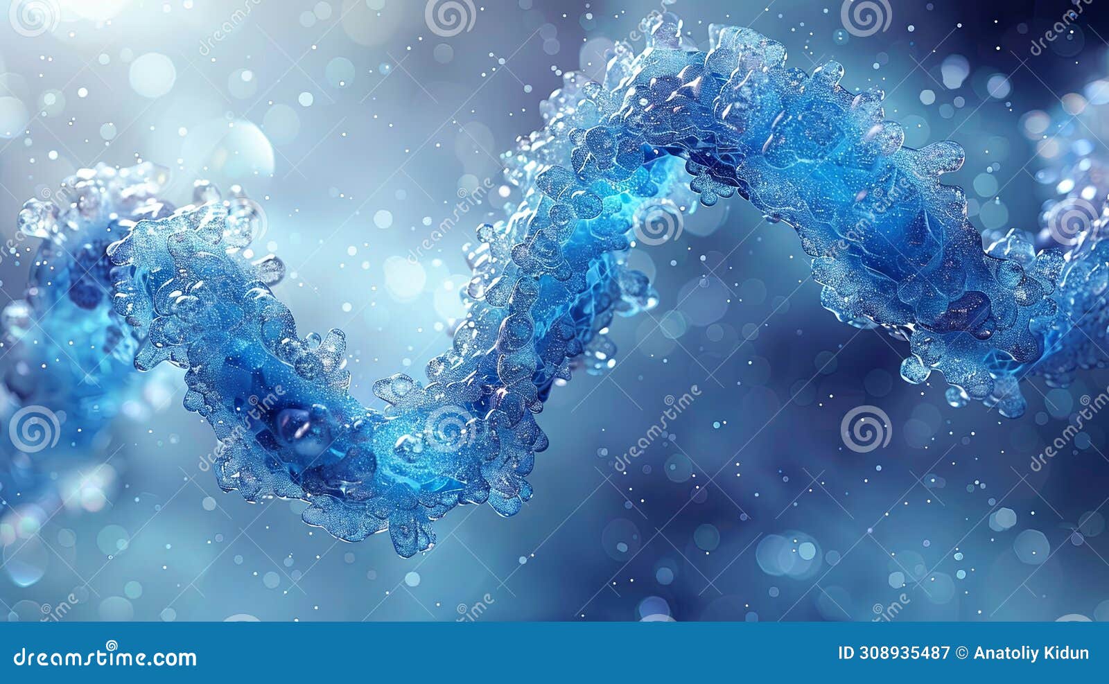 DNA Gene Helix Spiral 3D Loop, Chromosome Molecule Cell. DNA Molecule ...