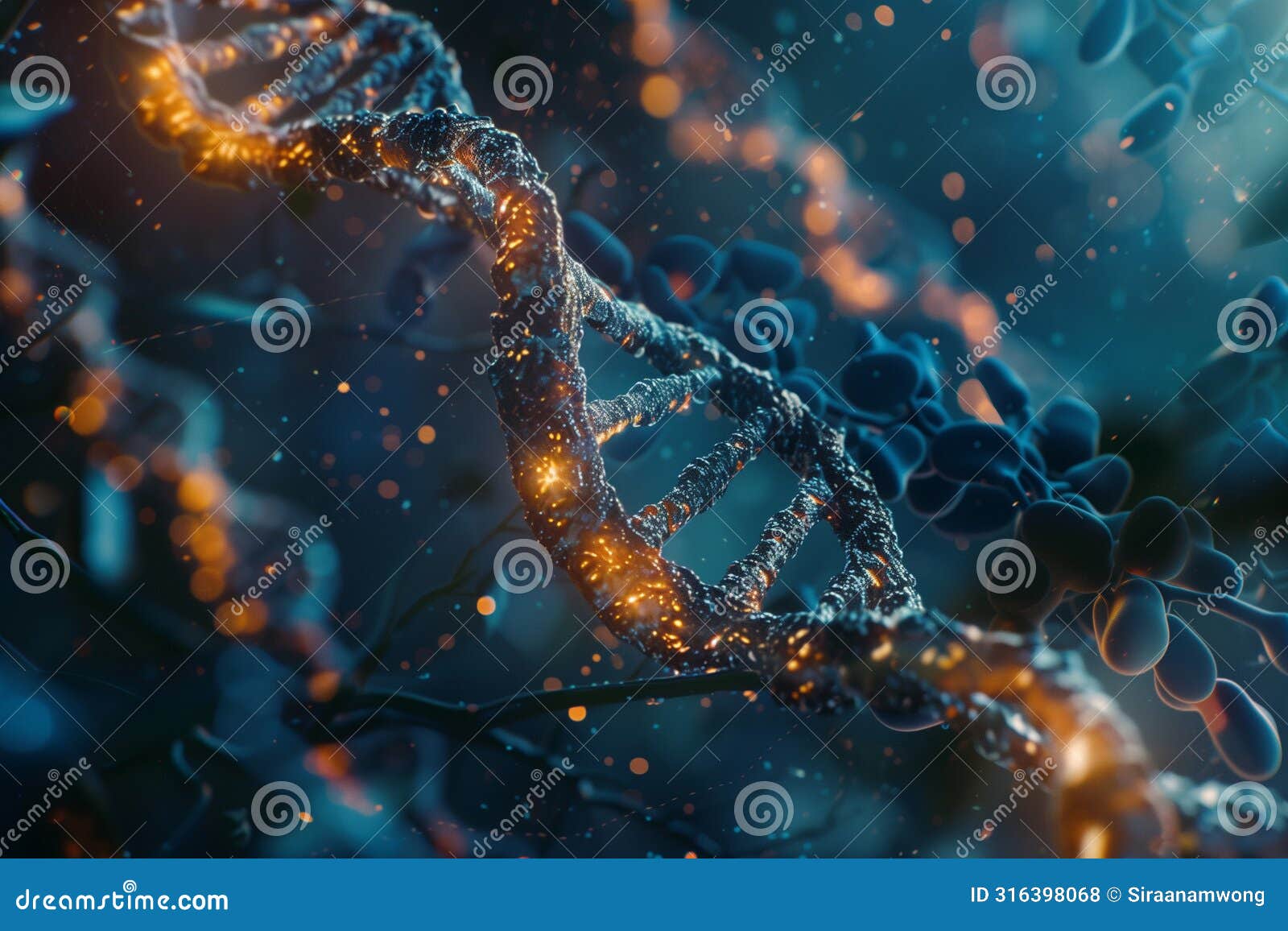 DNA Gene Helix Spiral Molecule Structure. By Generative Ai Stock Photo ...