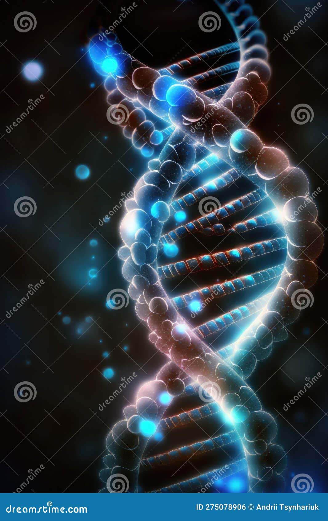 DNA Gene Helix Spiral Molecule Structure, Generative AI. Stock ...