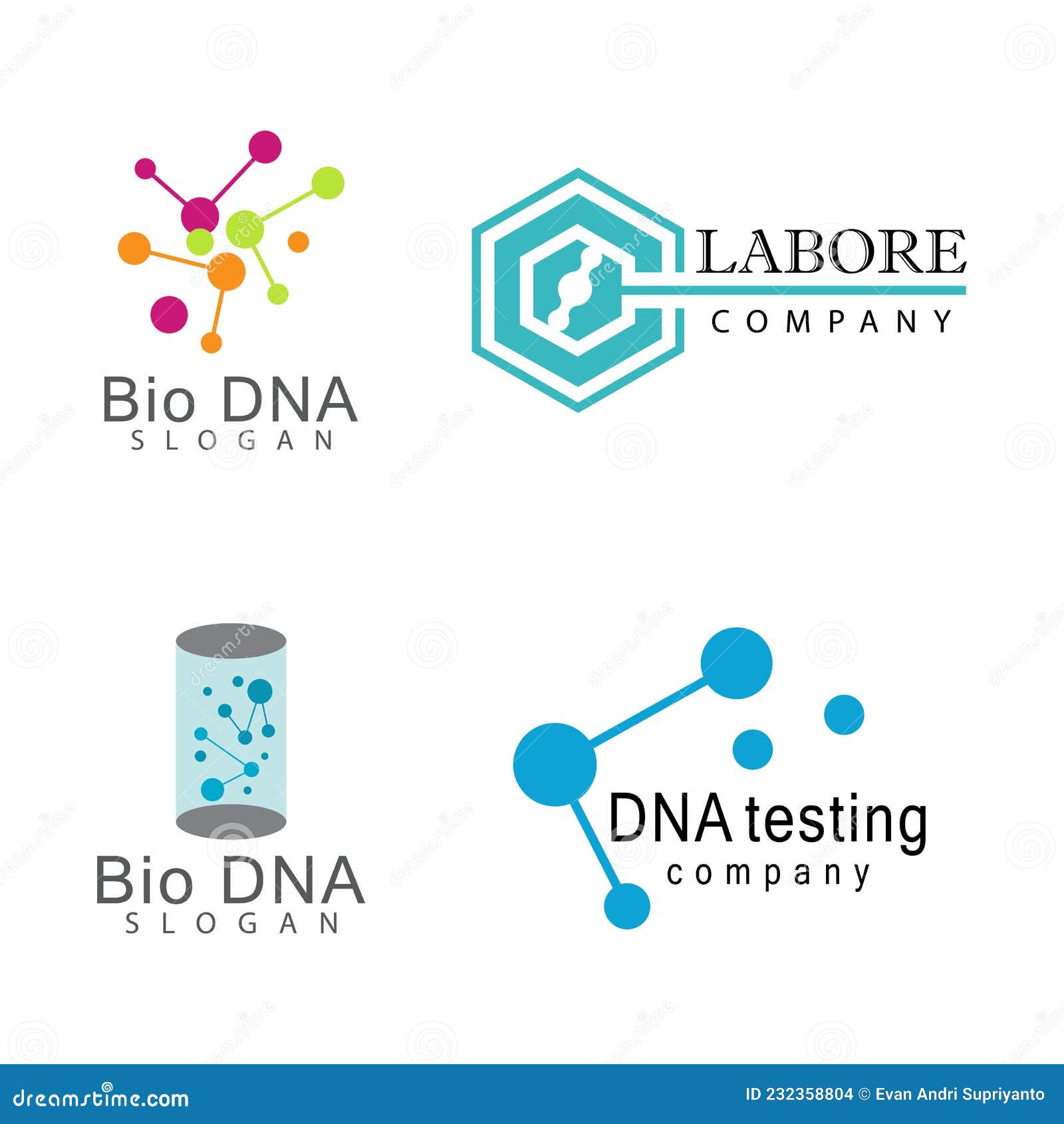 DNA Gene Logo Template Vector Symbol Illustration Stock Vector ...