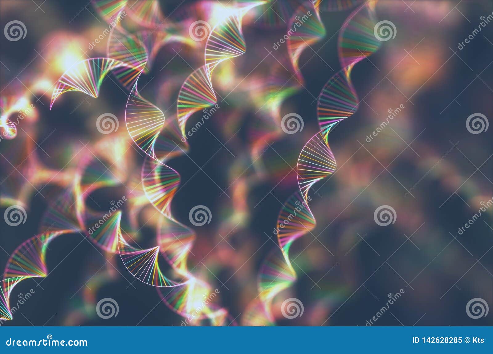 DNA Genetic Code Colorful Background Stock Illustration - Illustration ...