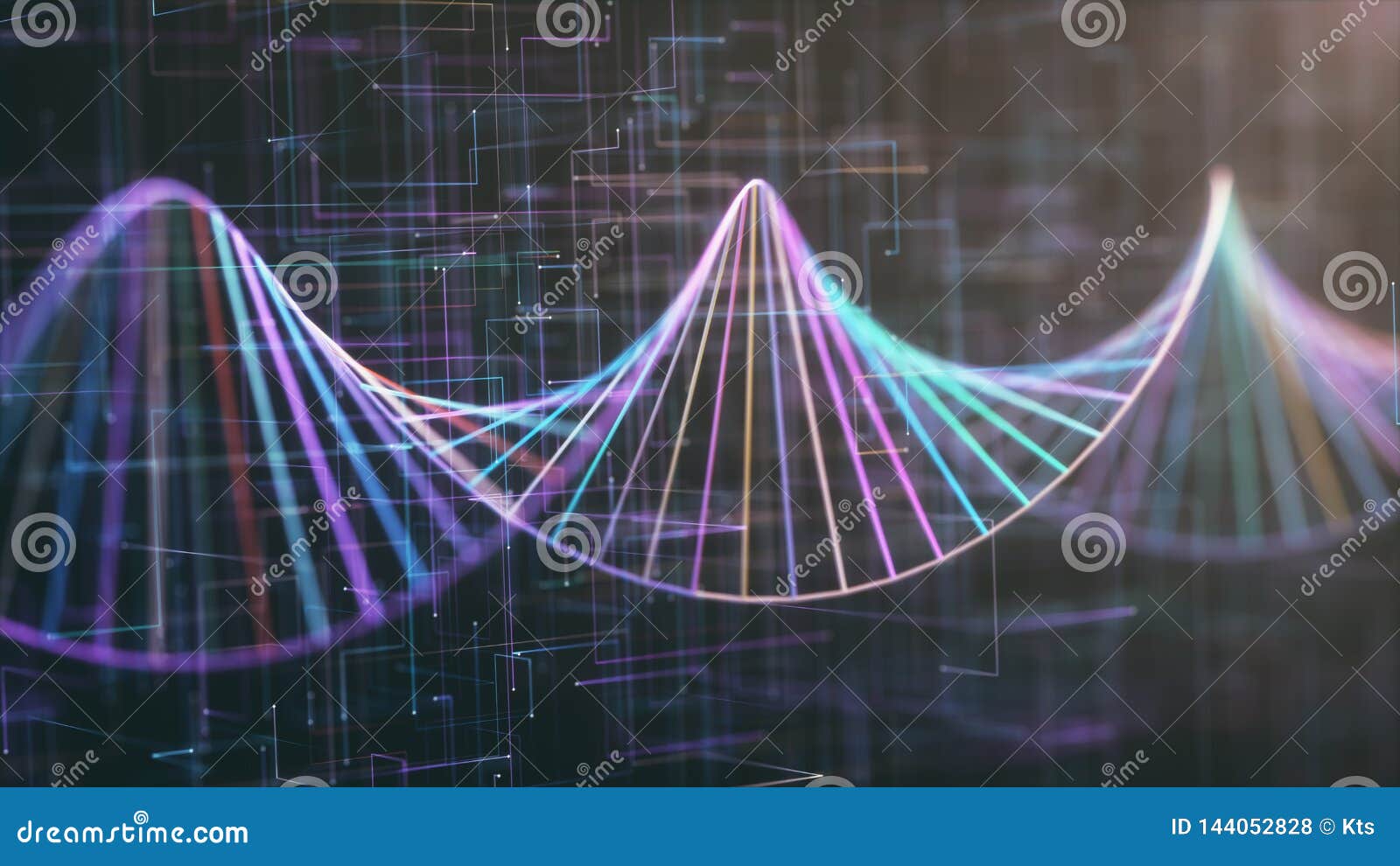DNA Genetic Code Colorful stock illustration. Illustration of genes ...