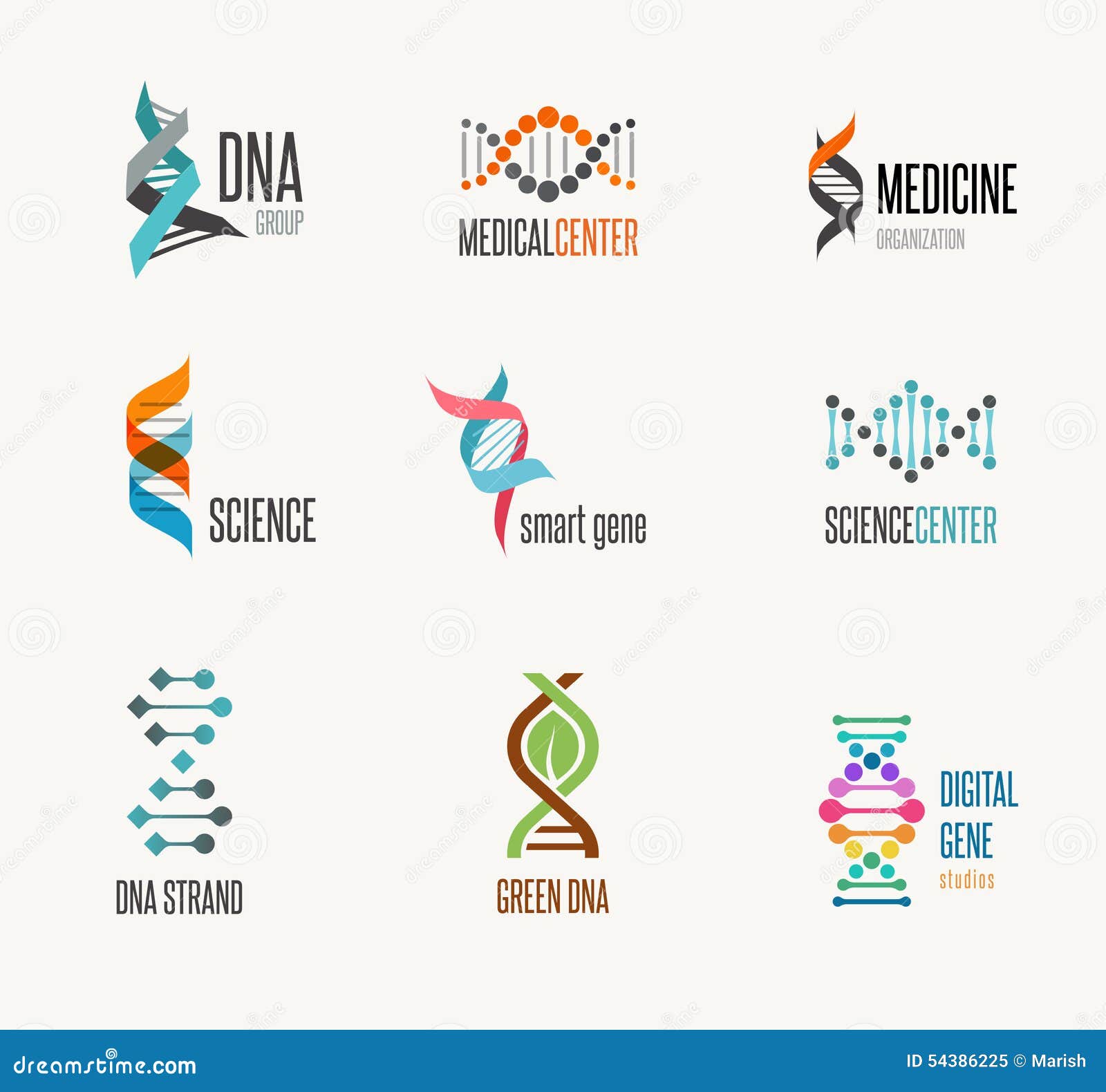 DNA, Genetic Elements and Icons Collection Stock Illustration ...