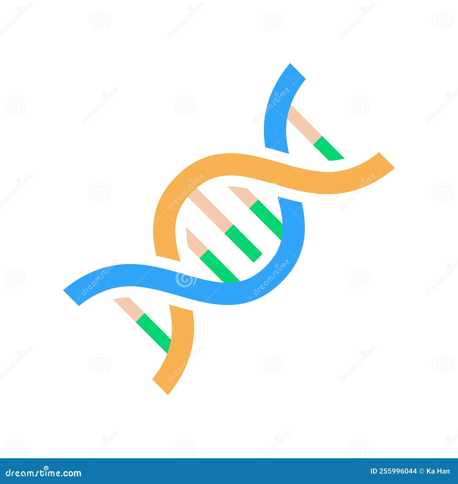 DNA, Genetic Icon Vector in Flat Style Stock Vector - Illustration of medical, biotechnology ...