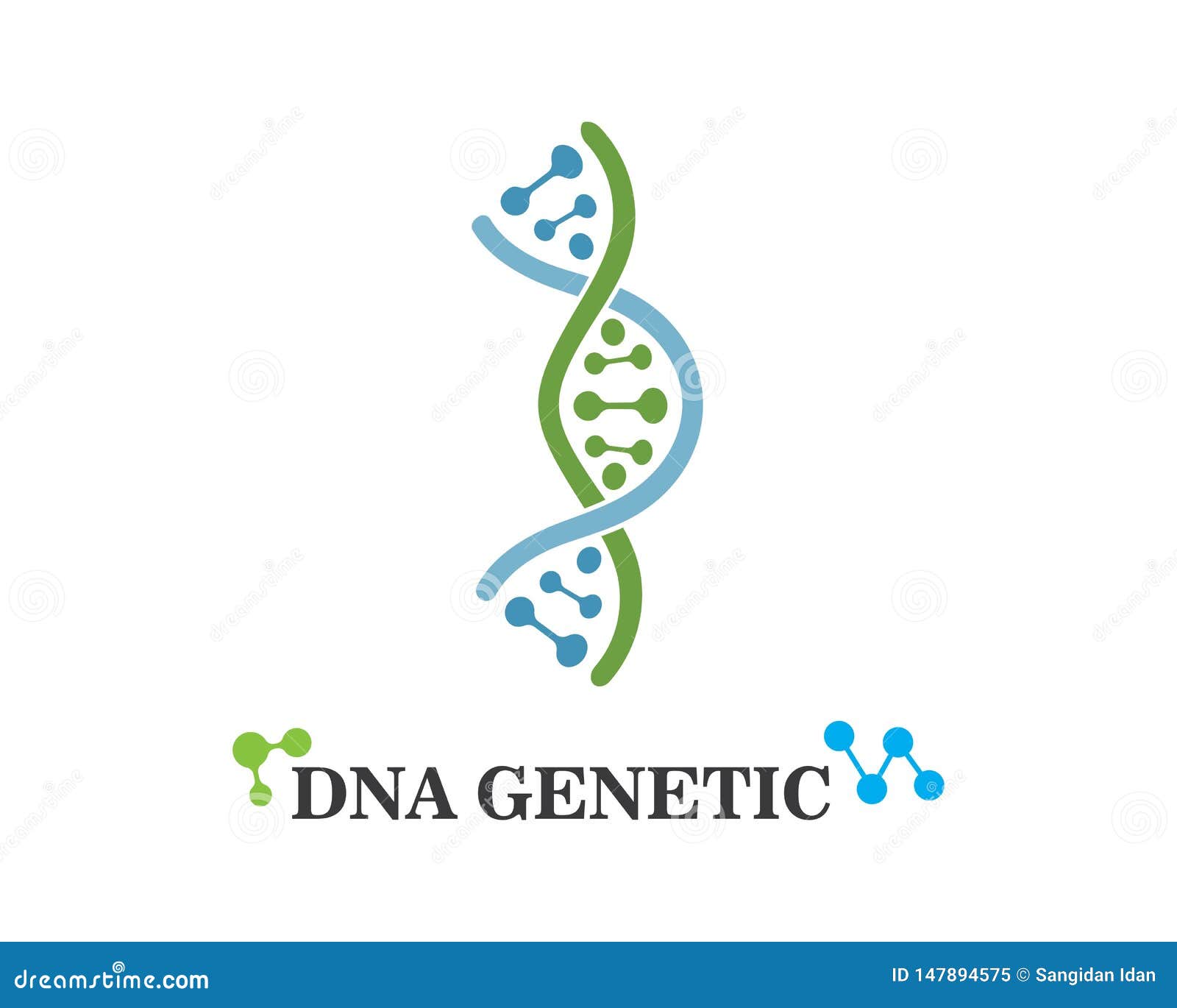Dna Genetic Logo Icon Illustration Stock Vector - Illustration of cell ...