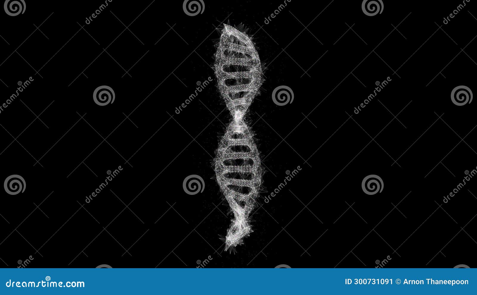DNA Genetic Model Technology Concept. Helix Interconnected Polygons on ...