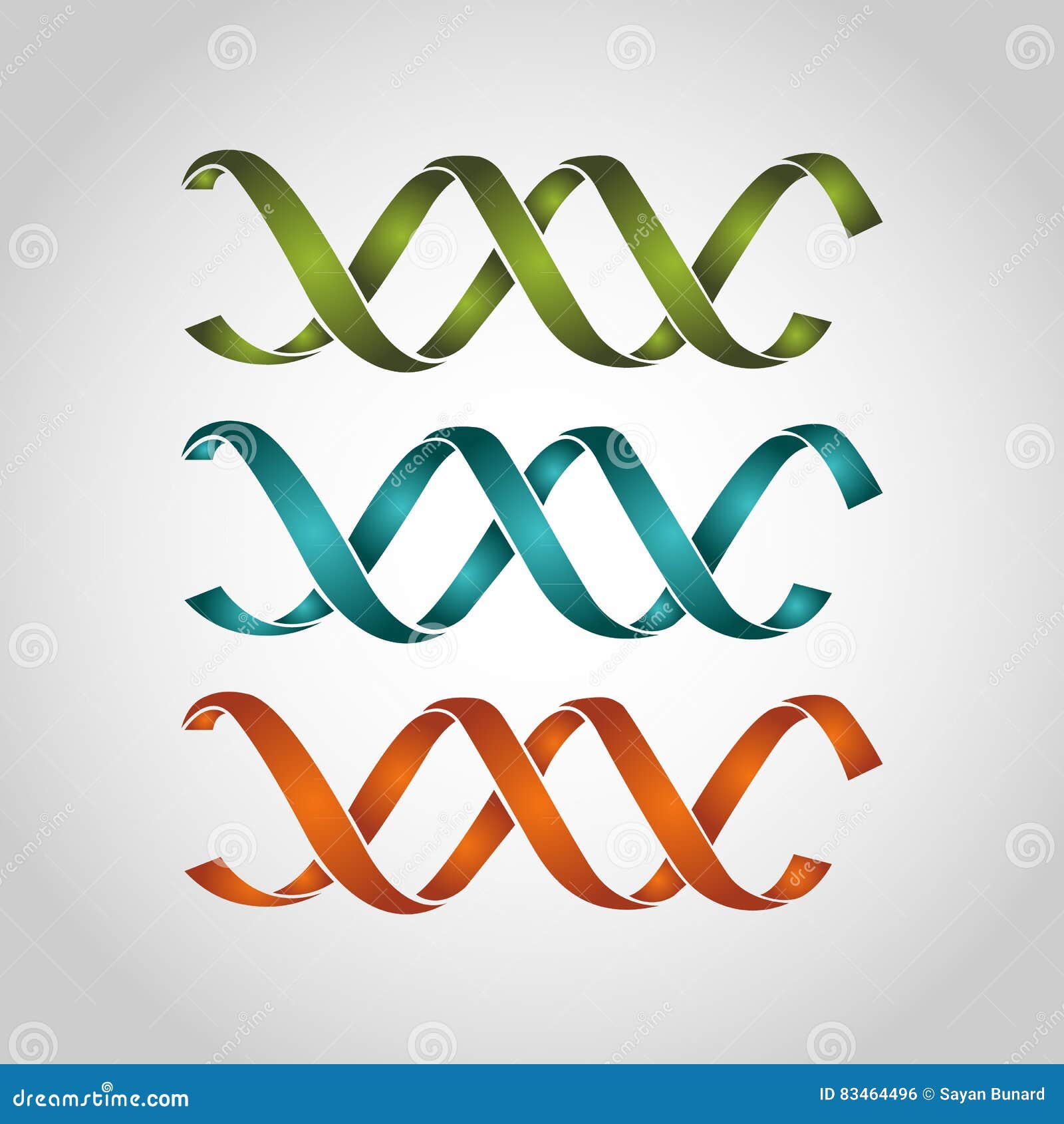 DNA Genetic Sign, Icons And Elements Collection. Colorful Of DNA Symbol ...